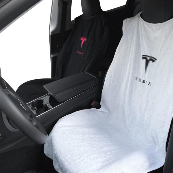 商品名Piora Upgraded Compatible with Tesla Model S / 3 / X/Y White Seat Cover - Thick Towel Tesla Seat Cover - Fit for Your...