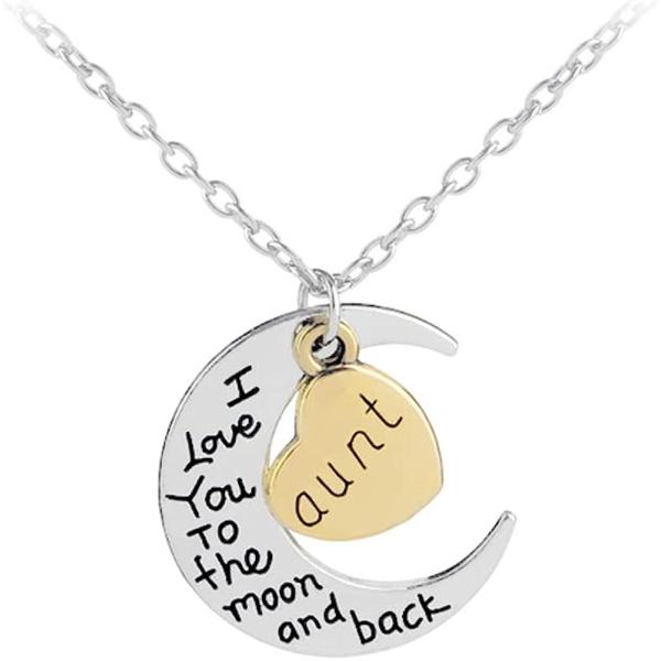 商品名Gifts for Aunt Aunts from Niece Nephew I Love You to The Moon and Back Necklaces for Women Auntie Pendant Necklace fo...