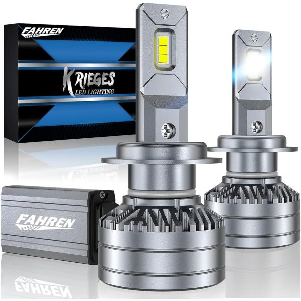 商品名Krieges Fahren H7 LED ヘッドライト電球 120W 20000LM 600%明るい LED ヘッドライト 変換キット 6500K クールホワイト IP68 防水 ハロゲン電球 交換用Krieges Fahren H...