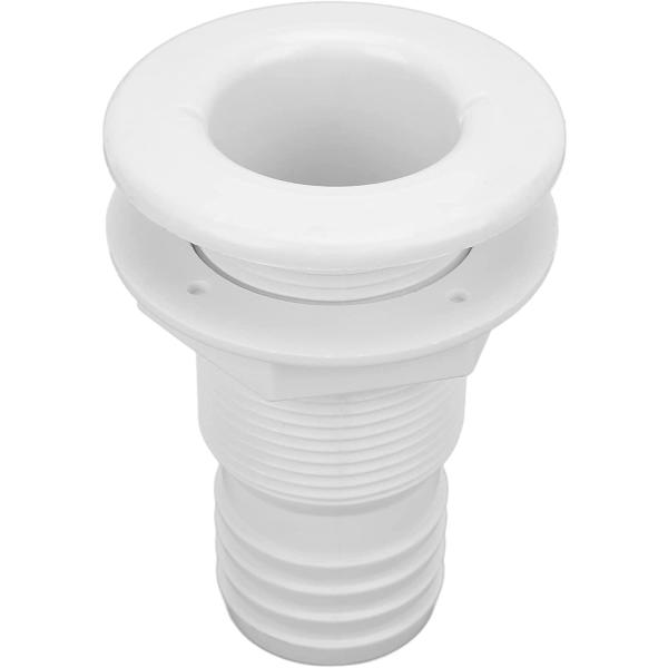 商品名Thru Hull Fitting Marine Through Hull Fitting Connector Drain Scupper 2in White ABS Plastic Hose Coupler Drain Outlet...