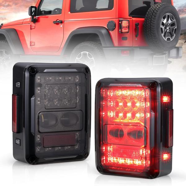 商品名BUNKER INDUST LEDテールライト交換キット Jeep Wrangler JK JKU 2007-2018 リアテールランプ ストップブレーキライト ウィンカーライト リバースバックアップアセンブリBUNKER INDUS...