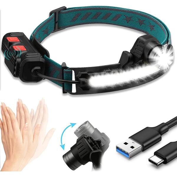 商品名QYWRT Super Bright Led Headlamp, Dual Illumination 1500lm 6-Mode Motion Sensor Waterproof Lightbar Headlamp Flashligh...