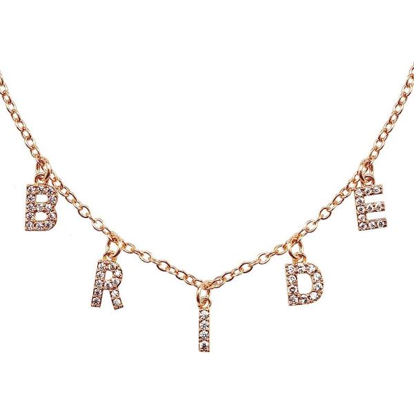 商品名Xo Fetti Bride パヴェネックレス 14インチ チョーカー ゴールドチャームレターキュービックジルコニアジュエリー バチェロレッテパーティーデコレーション ブライズメイドギフト ブライダルシャワー 結婚式xo, Fetti...
