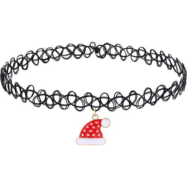 商品名BodyJ4You 2PC Choker Necklace Christmas Tree Red Hat Pendant Henna Tattoo Stretch Elastic Women Girl Teen Kidsブランド：Bo...