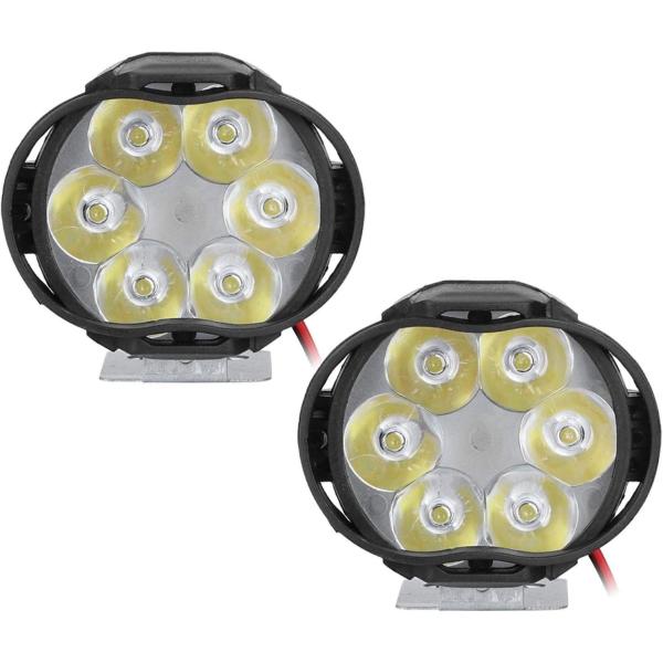 商品名LED Motorcycle Headlight, Waterproof Round Front Auxiliary Light with 6 High Light Bright Light Pattern Quick Install...