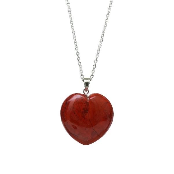 商品名Gempires Natural Red Jasper Heart Crystals Pendant Necklace, Silver Plated 18 + 2 Inch Adjustable Chain (Red Jasper)ブ...