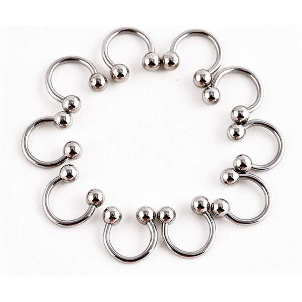 商品名Nose Rings,Fake Nose Ring,Septum Nose Ring,Piercing Jewelry Gift for Men Women,10Pcs Stainless Steel Horseshoe Bar Li...