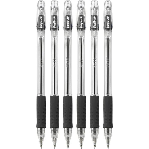 商品名PILOT EasyTouch ボールペンスティックペン 細字 ブラックインク 6本パックPILOT EasyTouch Ballpoint Stick Pens, Fine Point, Black Ink, 6 PACKブランド：...