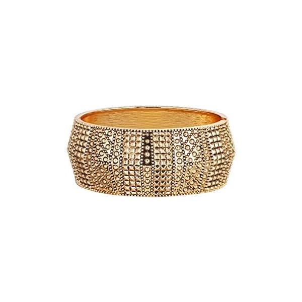 商品名THJKT Bracelets Boho Metal Cuff Bangles for Women Unique Big Bracelets Golden Tone Ethnic Jewelry Accessories Wholesa...