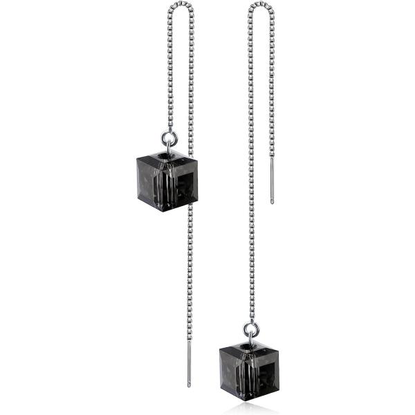 商品名AllenCOCO Threader Earrings for Women Hypoallergenic 925 Sterling Silver Long Dangle Earrings Austria Crystals Drop E...