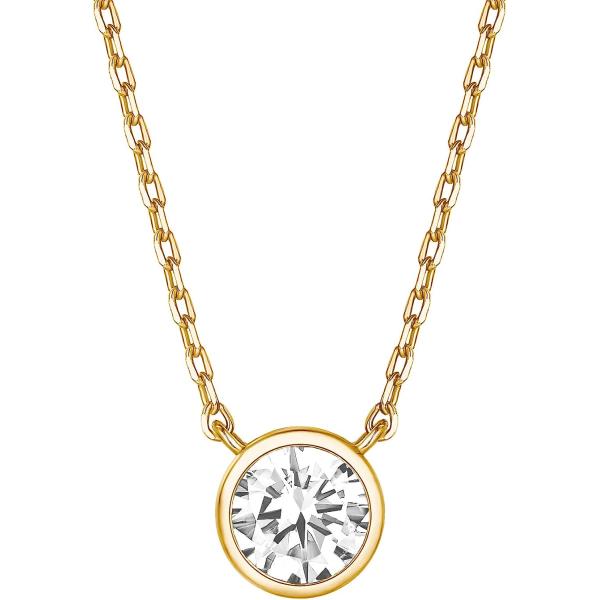商品名PAVOI 18K Yellow Gold Vermeil 1.00 ct (D Color, VVS Clarity) CZ Simulated Diamond Bezel-Set Solitaire Choker Necklace...