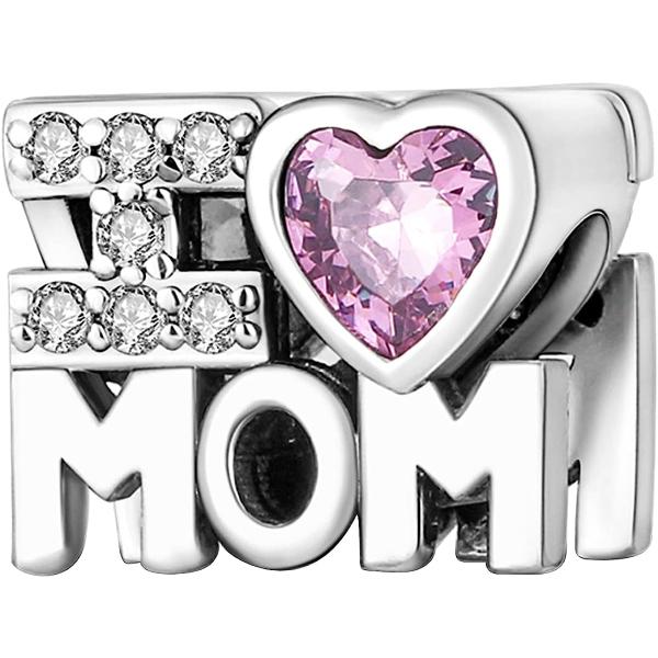 商品名MULA 925 Sterling Silver Charms for Bracelets and Necklaces Lucky Home Happy Family Forever Love Mom Beads Dangle Pen...