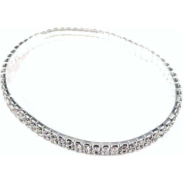 商品名silver clear anklet crystals stretch ankle bracelet 8.25 inches unstretched stretchy crystal 2rows of crystalsブランド：Ge...