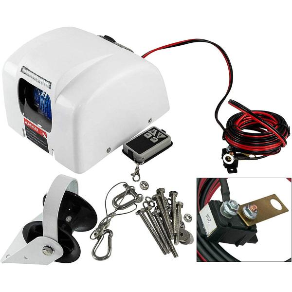 商品名TFCFL 45 LBS Boat Electric Anchor Winch Marine Saltwater Anchor Windlass Kit with Remote Control,12V Heavy Duty Towin...