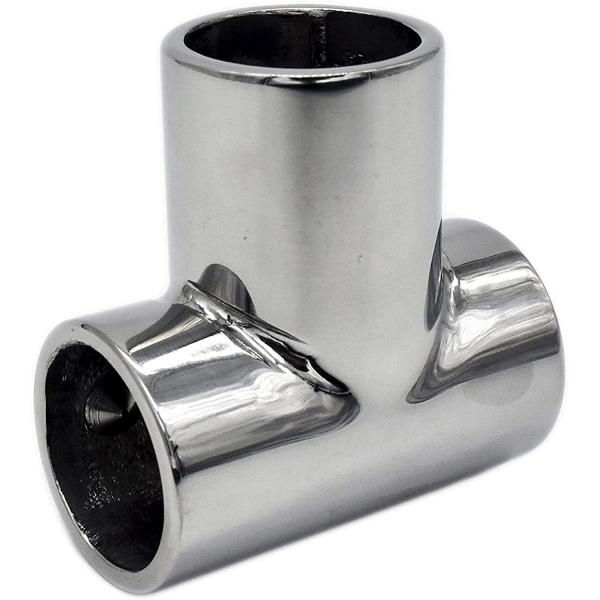商品名MARINE CITY 304 Grade Stainless Steel Heavy Duty Tee Connector Hand Rail 45° / 60°/ 90° Fittings 3 Ways for 1 Inch Tu...