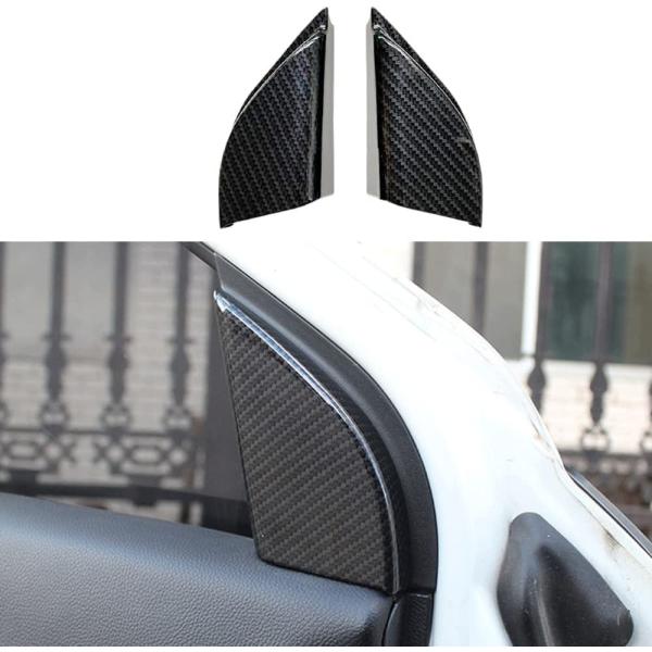 商品名CEBAT 2PCS ABS カーボンファイバー A-ピラー スピーカーリング カバー レッド グレイン フロントドア ホーン ラウドスピーカーデコレーション サークル インナー トリム ホンダ HRV 2016-2022CEBAT ...