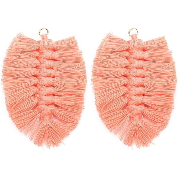 商品名HUSONG224 Handmade Intertwined Chinese Knot Tassel Pendant Macrame Earring Charms For Earring Jewelry Accessories Tas...