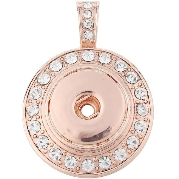 商品名My Prime Gifts Interchangeable Snap Jewelry Rose Gold Halo Rhinestone Pendant &amp; Rhinestone Bail Holds 18-20mm Sna...
