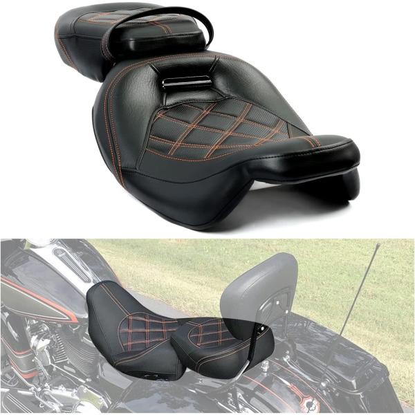 商品名2-up オートバイシート 2009-2022 Harley Touring モデル Road King CVO Road Glide Street Glide Street Glide Electra Glide Two Peice...