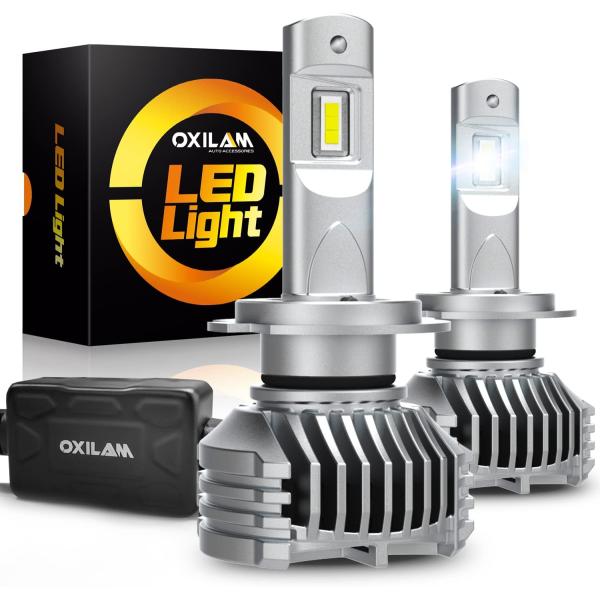 商品名OXILAM H7 LED Bulbs 700% Brighter, 22000 Lumens 6500K Cool White H7ll LED Bulbs, 100W 6 LED Chips Designed for Projec...