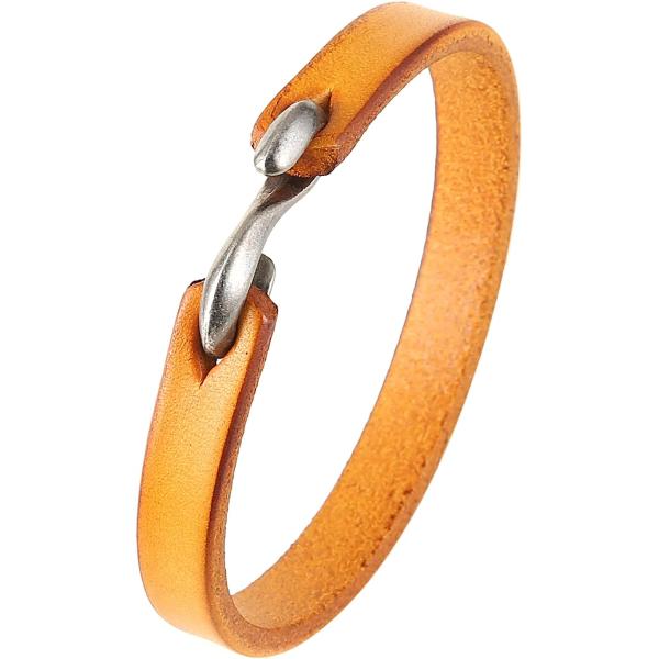 商品名HZMAN Handmade Leather Cuff Bracelet Steampunk Style S Hook Minimalist Good Quality Fits Wrist Leather Wristband, 宝石な...