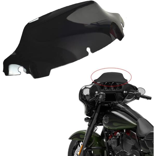 商品名WYNMOTO Black 7"" Wave Windshield Windscreen Wind Splitter Compatible for 2014-2022 Harley Davidson Touring Street Gl...