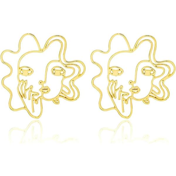 商品名Aksod 抽象フェイス イヤリング ダングル ゴールド 幾何学 ドロップ イヤリング スタッド ラージ ステートメント イヤー ジュエリー アクセサリー 女性用 ガールズ, 亜鉛, 宝石なし。Aksod Abstract Face ...