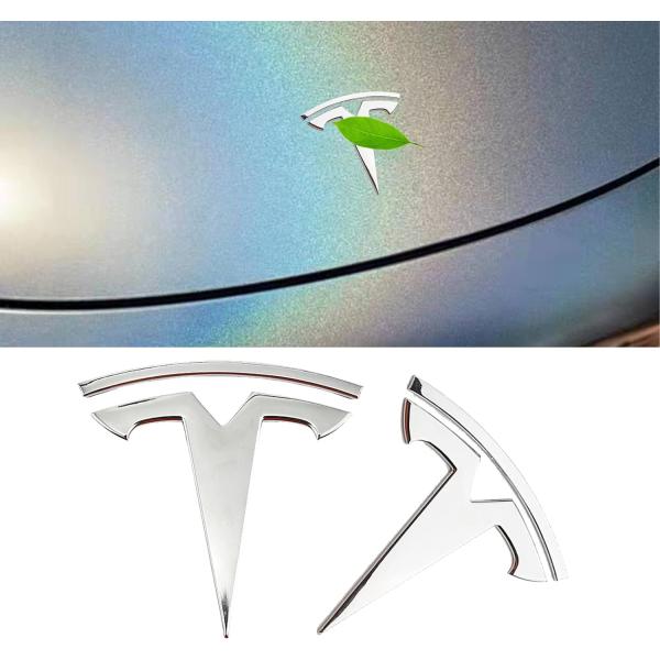 商品名YHCDSEA 車用オリジナルロゴ 3Dバッジ メタル交換用ステッカー TeslaモデルY フロントバックトランク Tロゴ交換用エンブレムステッカーアクセサリー (シルバー)YHCDSEA Car Original Logo 3D B...