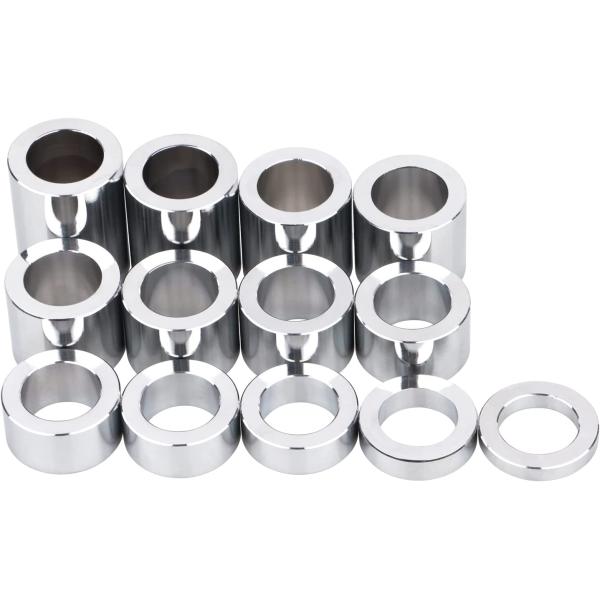 商品名YDLMT 13 Pieces Chrome Motorcycle Wheel Axle Spacer Kit I.D. 1"" - O.D. 1-1/2"" (1.50) for Harley Touring Road King E...