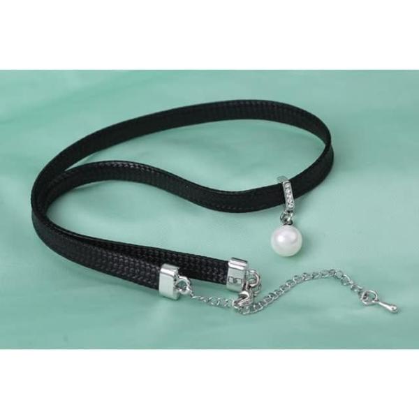 商品名ラインストーン シェル パール チョーカー ネックレス レディース ブラックレザー チェーン チョーカー ネックレス ペンダント ジュエリー アクセサリー トレンディ KolyeRhinestone Shell Pearl Choke...