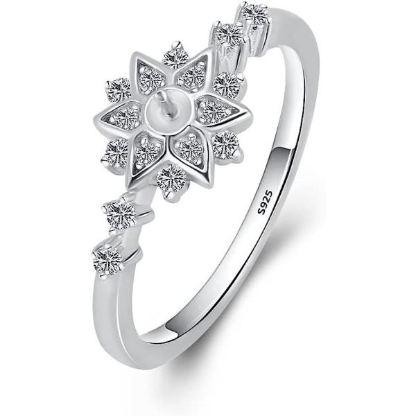 商品名LGSY 925スターリングシルバー ブルーム CZリング パールジュエリー製作用 デザイン パールリング継手/セッティング/取り付け 女性用, 金属, キュービックジルコニアLGSY Sterling Silver Bloom CZ...