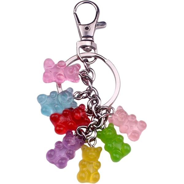 商品名lquuo Bear Keychain Gummy Bear Resin Pendant Charms Keyring Candy Bear Key Accessories for Women Men,Picture Color 2ブ...