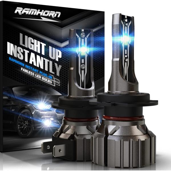 商品名RAMHORN H7 LED Bulbs, 12000 LM 6500K Xenon White Fanless Instant Plug-in Halogen Replacement Fog Light Bulb, Pack of ...