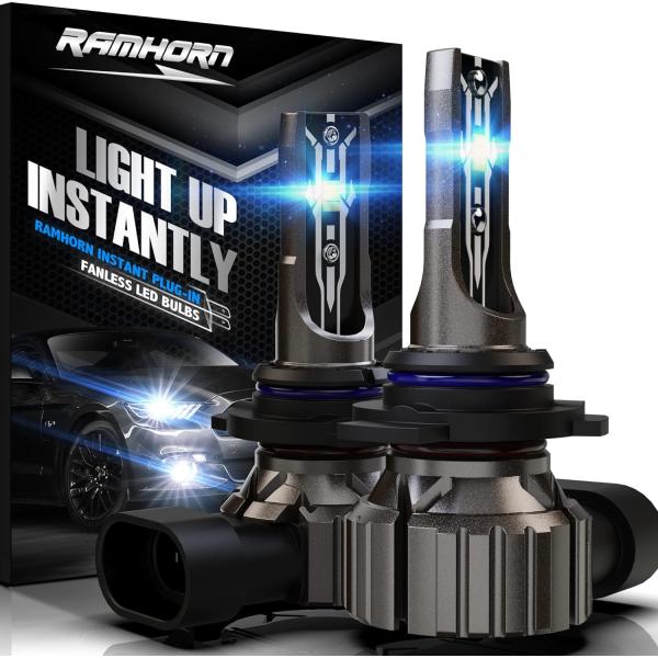 商品名RAMHORN 9012 LED Bulbs, 12000 LM 6500K Xenon White Fanless Instant Plug-in HIR2 Halogen Replacement Fog Light Bulb, P...