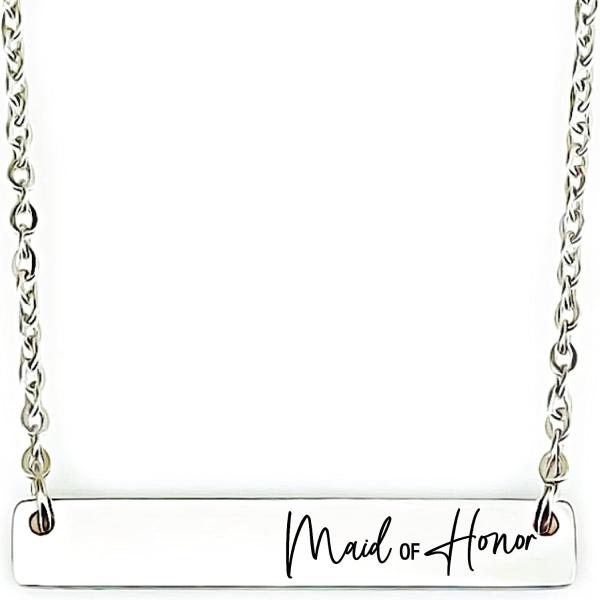 商品名ブライダルパーティー ギフト アイデア ネックレス ブライダルパーティーギフト ウェディングパーティーギフト アイデア ネックレス ブライズメイド バースデーギフト クリスマスギフト, ステンレス鋼, 宝石なし。Maid Of Hon...