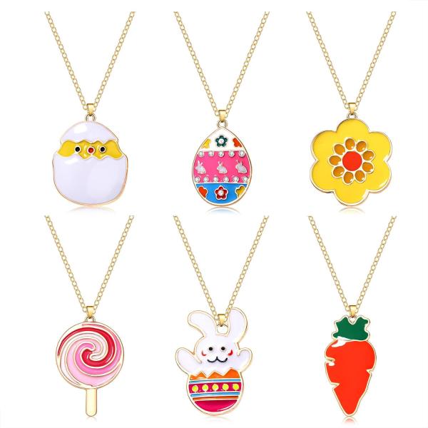 商品名9 パック イースター イヤリング 女性用 エナメル スパーキー イースター バニー エッグ フラワー ドロップ イヤリング カラフル スタイリッシュ ホリデー ジュエリー ギフトMOLOCH 6PCS Easter Necklace...