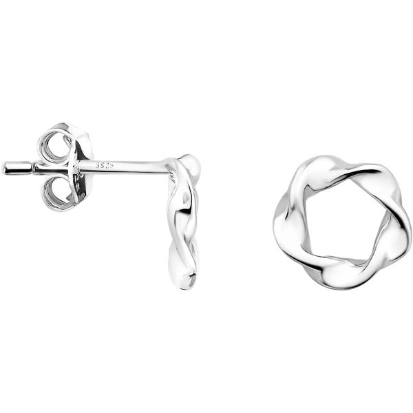 商品名SOFIA MILANI - レディース ピアス 925 シルバー - ツイストサークル スタッドピアス - E1434, スターリングシルバーSOFIA MILANI - Women's Earrings 925 Silver - ...