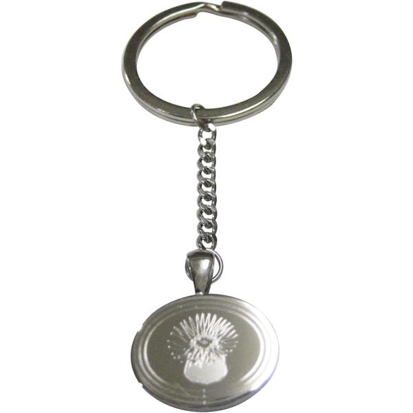 商品名Silver Toned Oval Etched Sea Anemone Pendant Keychainブランド：Kiola Designs商品サイズ：One Size商品番号：素材：alloy