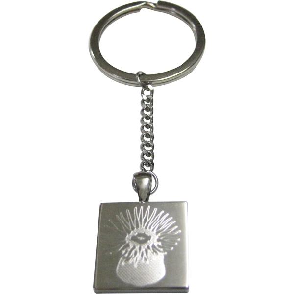 商品名Silver Toned Square Etched Sea Anemone Pendant Keychainブランド：Kiola Designs商品サイズ：One Size商品番号：素材：alloy