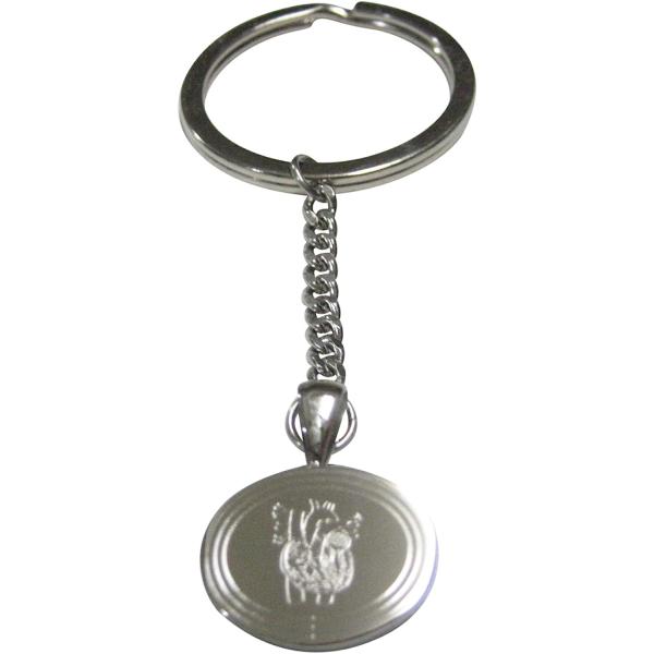 商品名Silver Toned Oval Etched Anatomical Heart Pendant Keychainブランド：Kiola Designs商品サイズ：One Size商品番号：素材：Metal