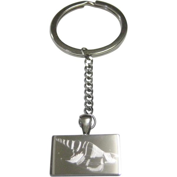 商品名Silver Toned Rectangular Etched Sea Shell Pendant Keychainブランド：Kiola Designs商品サイズ：One Size商品番号：素材：Metal