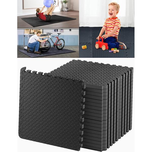 商品名Kangler Puzzle Exercise Mat, 20 Tiles Foam Interlocking Exercise Mats - Floor Tiles for Gym Equipment and Cushion for...