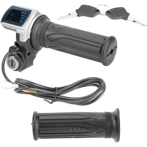 商品名Throttle handle, 36V Electric Bike Throttle Grip Half-Twist Throttle with LED Power Indicator Key Lock for Electric B...