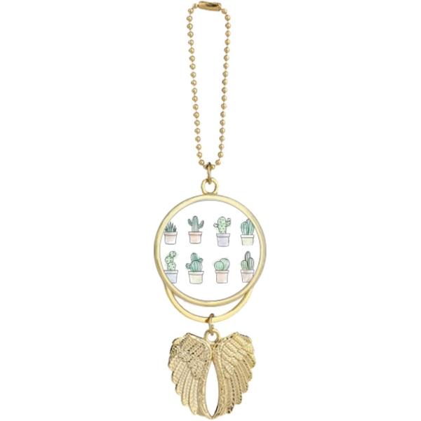 商品名Succulents Pattern Cactus Potted Illustration Car Keychain Angel Wing Pendantブランド：DIYlab商品サイズ：Medium商品番号：distr1400056...