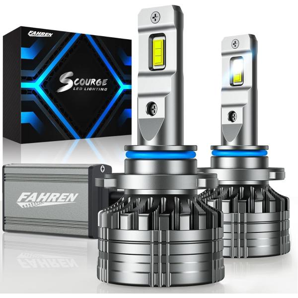 商品名Scourge Fahren 9012/HIR2 LEDヘッドライト電球 100W 18,000LM 500%明るい LEDヘッドライト変換キット 6500K クールホワイト IP68防水 寿命50,000時間 2個パックScourg...