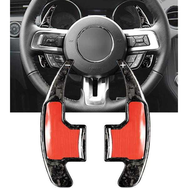 商品名For Mustang Paddle Shifter Extension Forged Carbon Fiber Paddle Shifter For Mustang No fading and No Rust Thick and L...