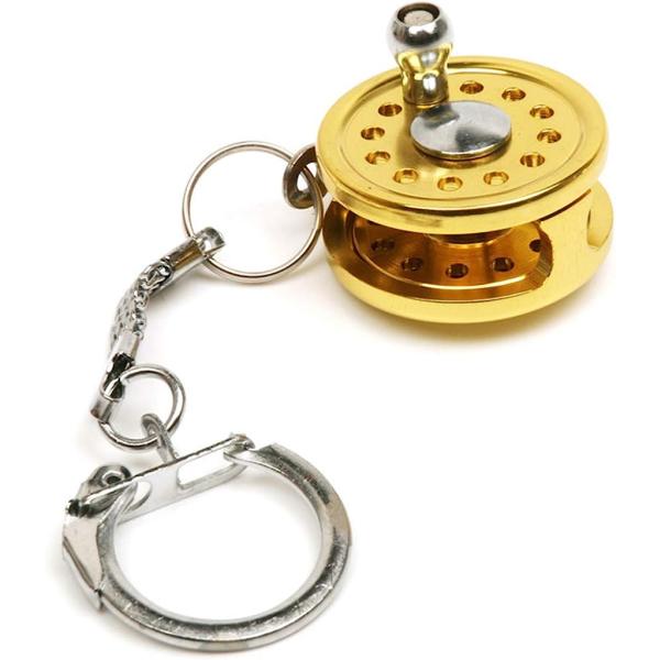 商品名Key Chain for Men, Mini Fishing Reel Keychain Aluminum Alloy Fly Fishing Reel Pendant Keyring Creative Fashion Cool K...