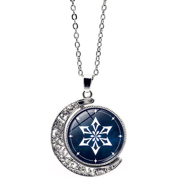商品名ZJYJING Genshin Impact Moon Pendant, Necklace Set God's Eye Element Accessories, Pendant with Luminous Light, Adjusta...