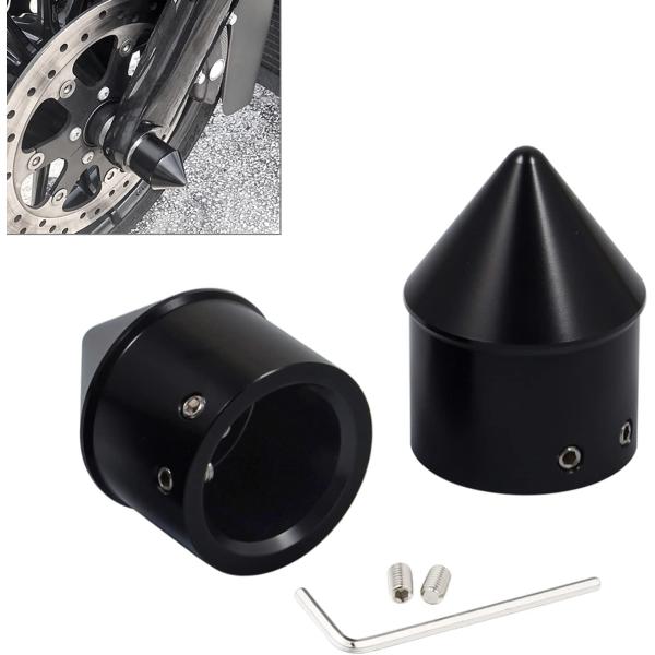 商品名Benlari ブラック フロント車軸ナットカバー スパイク車軸キャップ ハーレーツーリング ソフテイル スポーツスター ダイナストリートグライド ロードキング ロードグライド エレクトラグライド アイアン 883 2008-2022...