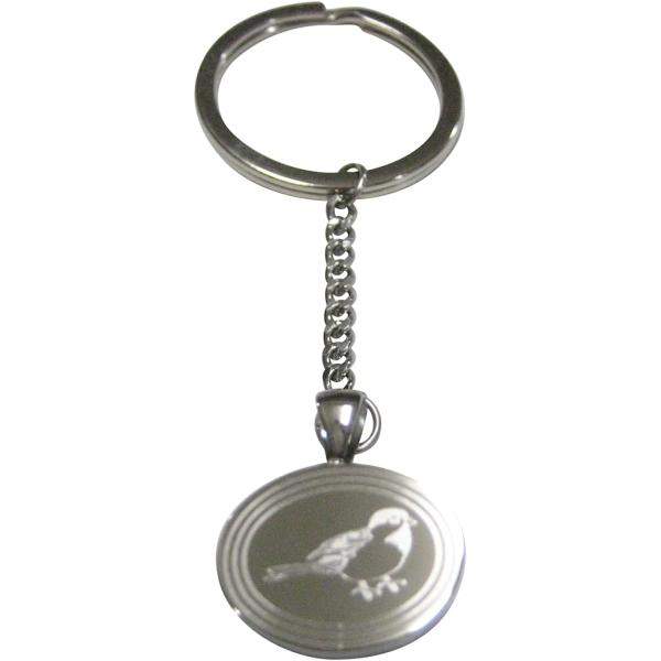 商品名Silver Toned Oval Etched Chickadee Bird Pendant Keychainブランド：Kiola Designs商品サイズ：One Size商品番号：素材：Metal